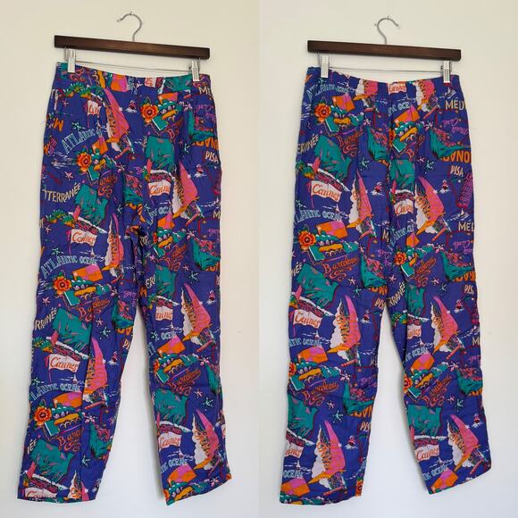 Vintage | Pants & Jumpsuits | Vintage Graphic Printed Unique Pants ...